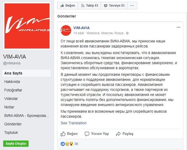 Vim Avia iflas etti 100 bin Rus turist ortada kaldı - İş-Yaşam Haberleri