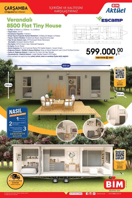 BİM'e tiny house ve karavan geliyor! BİM aktüel 14 Ağustos kataloğu ...
