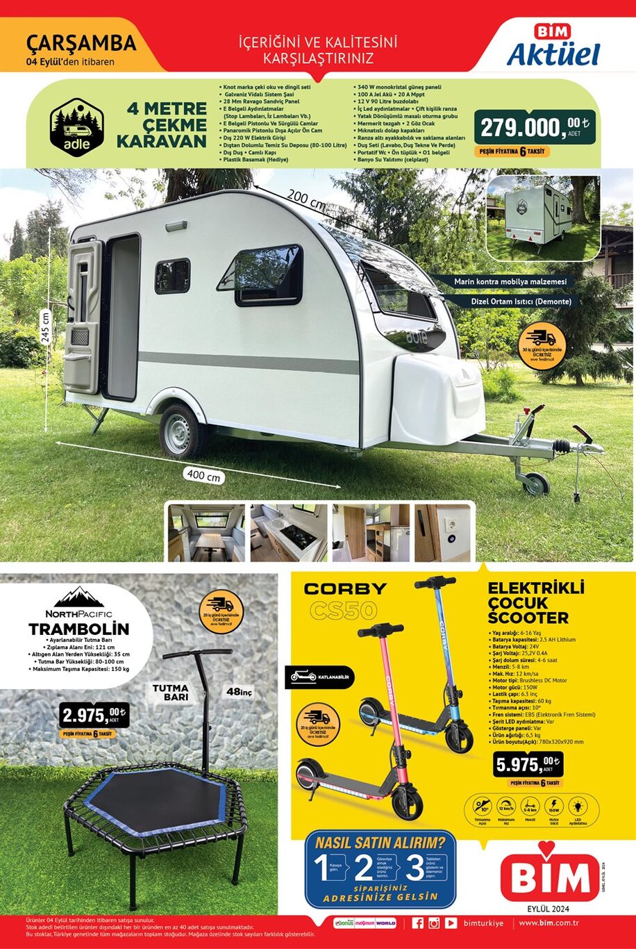BİM 4 Eylül kataloğu: BİM'e bu hafta çekme karavan geliyor! BİM aktüel ...