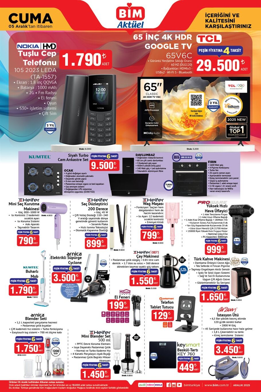 BİM 2-5 Aralık kataloğu yayında: Tuşlu telefon ve ankastre set geliyor ...