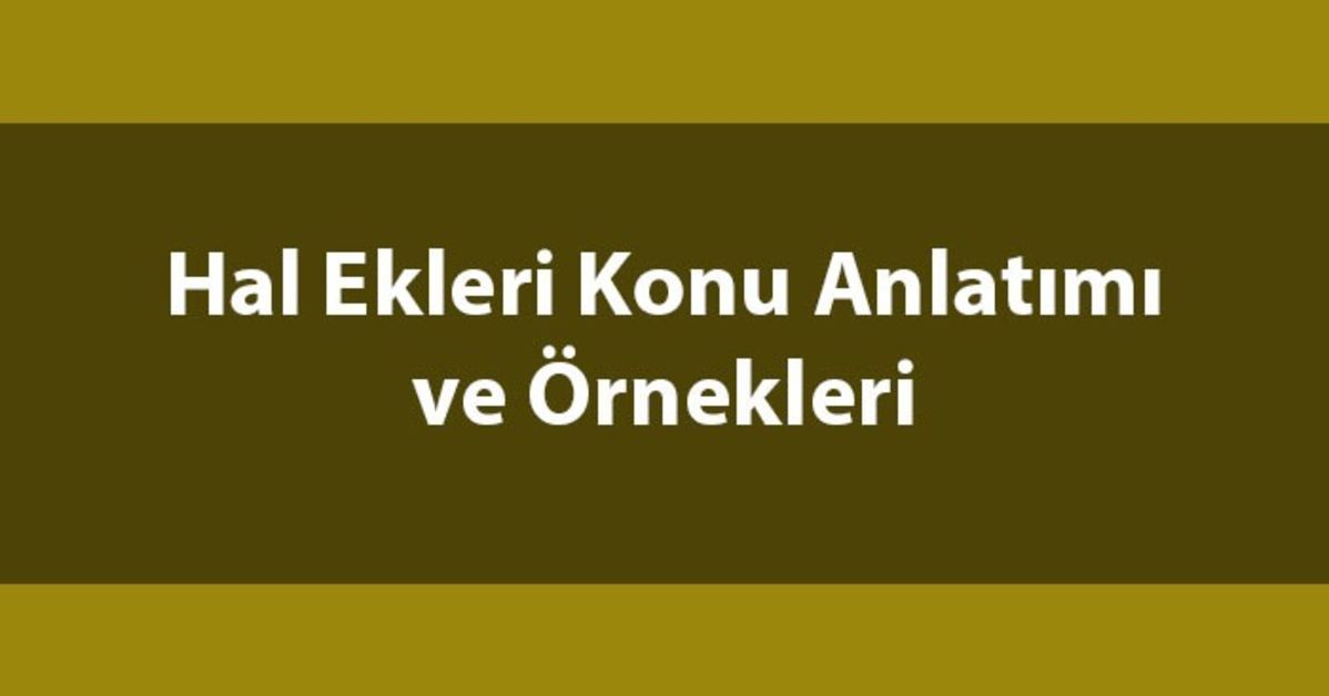 Hal Ekleri Kısa Konu Anlatımı: Örnekler İle İsmin Halleri ve Hal-Durum ...