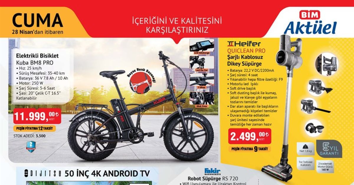 BİM aktüel ürünler kataloğu 25-28 Nisan 2023: BİM'e bu hafta elektrikli ...