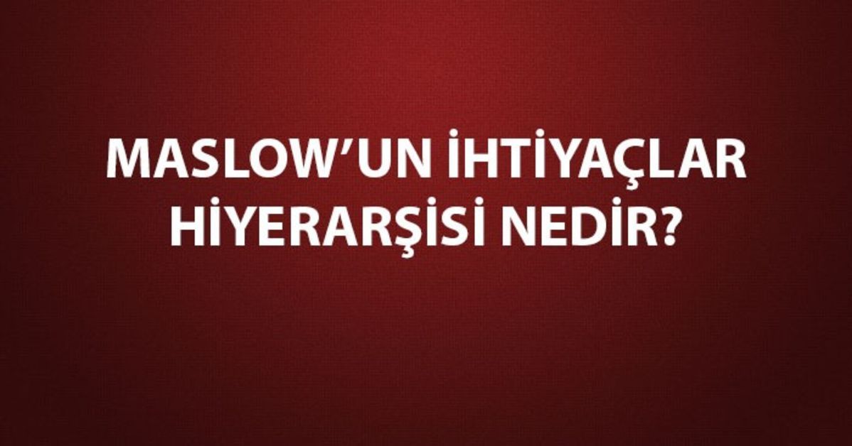 Maslow'un İhtiyaçlar Hiyerarşisi Nedir, Ne Demek? Kısaca Maslow Piramit ...
