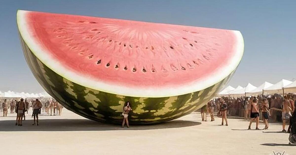 Burning Man'de Filistin'i destekleyen dev karpuz heykeli baskı ...