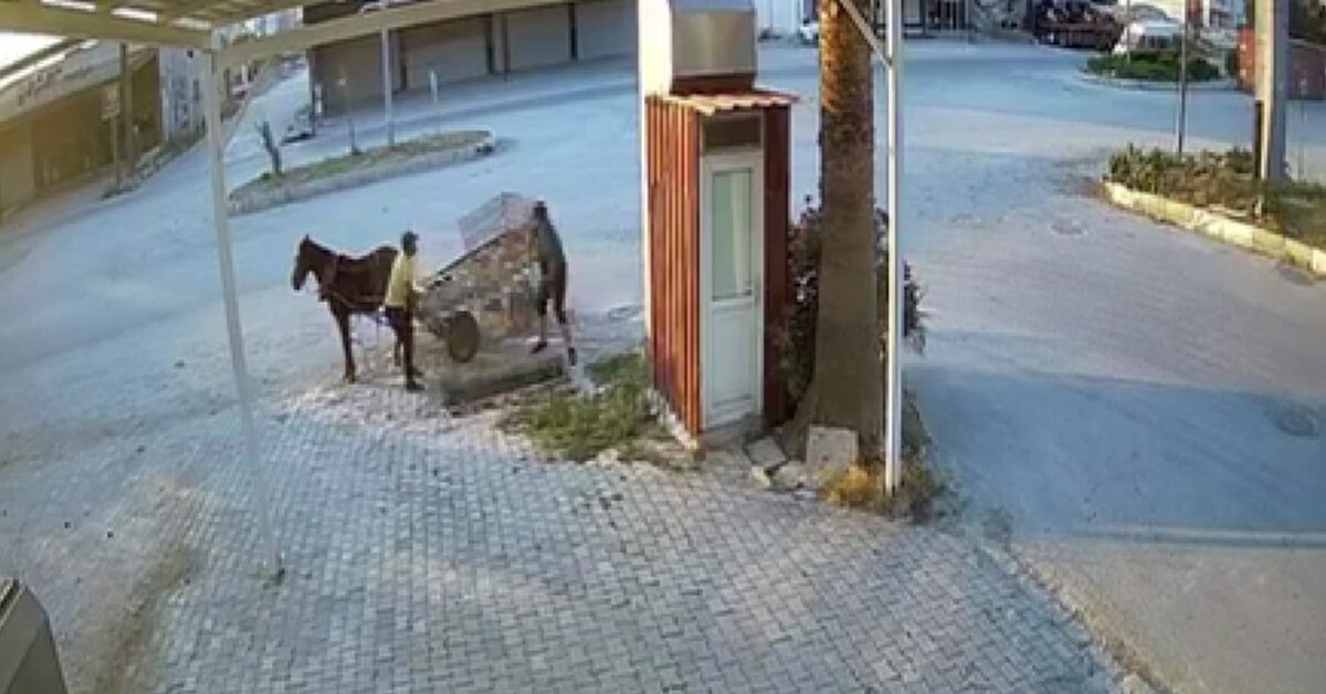 At arabalı mazgal hırsızları kamerada | Son dakika haberleri