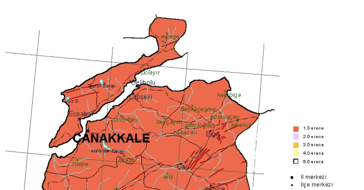 Çanakkale diri fay hattı ve deprem risk haritası 2024: Çanakkale'de ...