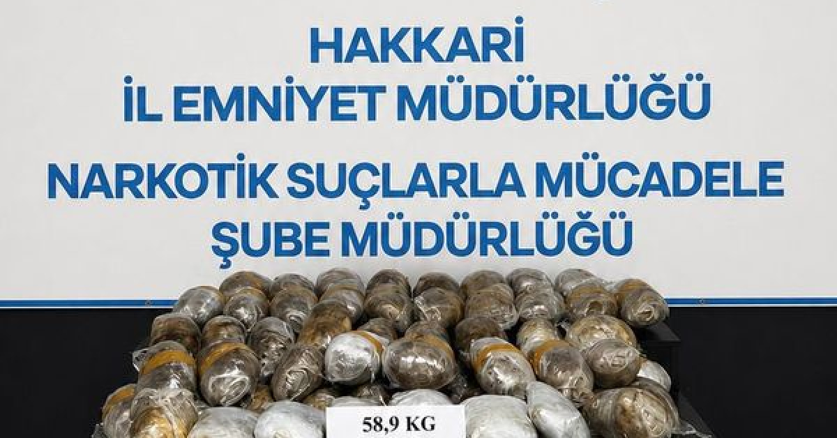 Hakkari'de 59 kilogram skunk ele geçirildi: 3 gözaltı