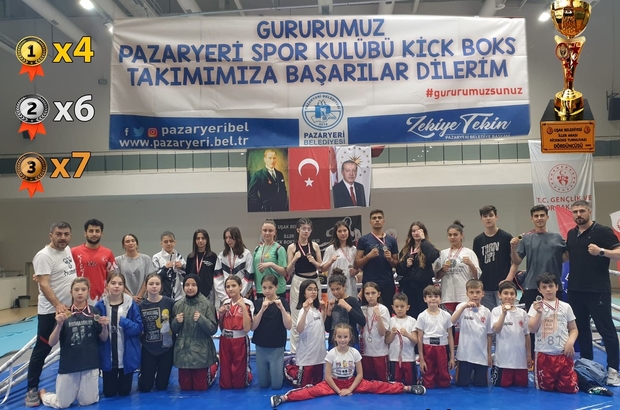 Pazaryeri Spor Kick Boks Takımı, Uşak'taki şampiyonadan 17 madalya ve ...